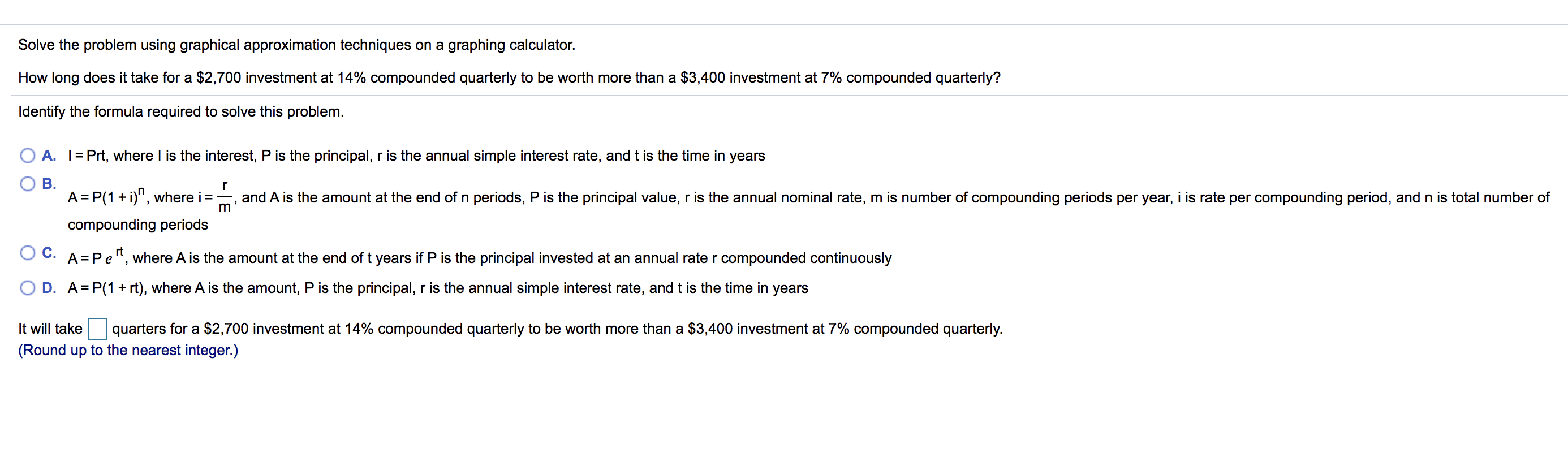 Solved Solve the problem using graphical approximation | Chegg.com