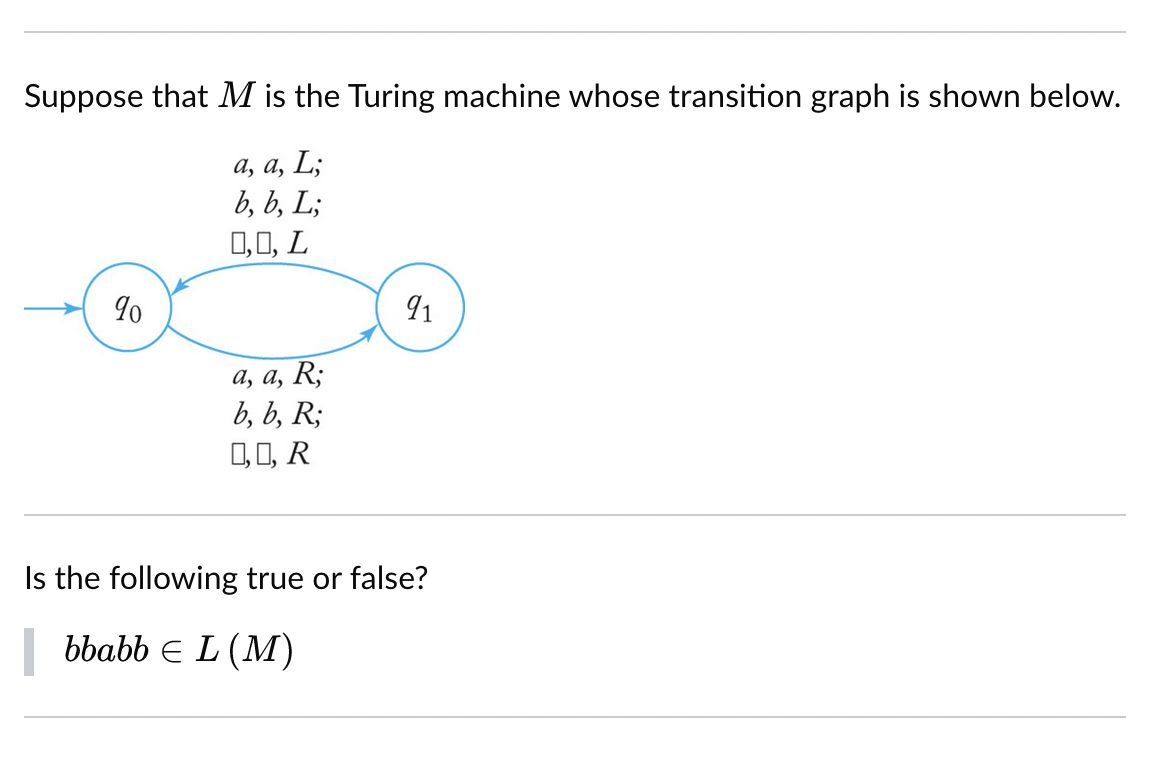 Solved Suppose that M is the Turing machine whose transition | Chegg.com