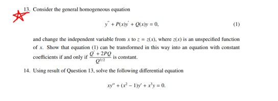 Solved 13. Consider the general homogeneous equation | Chegg.com