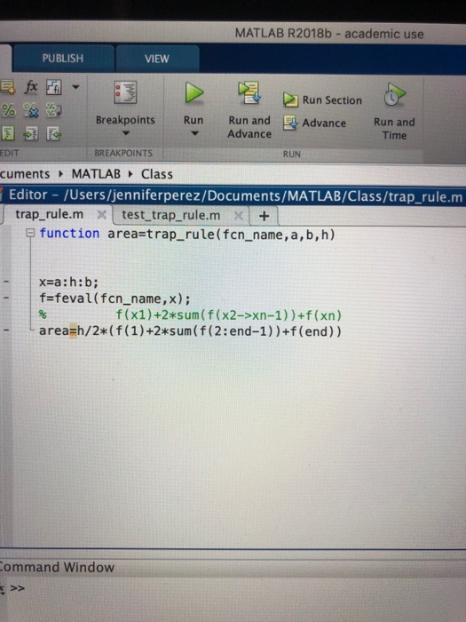 Solved Use the trap function we developed in class which | Chegg.com