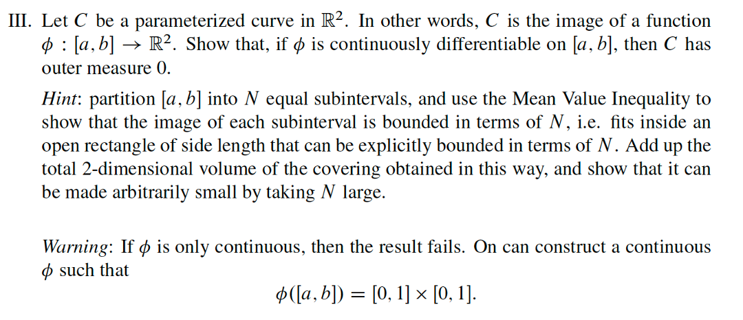 Solved II. Let C be a parameterized curve in R2. In other | Chegg.com