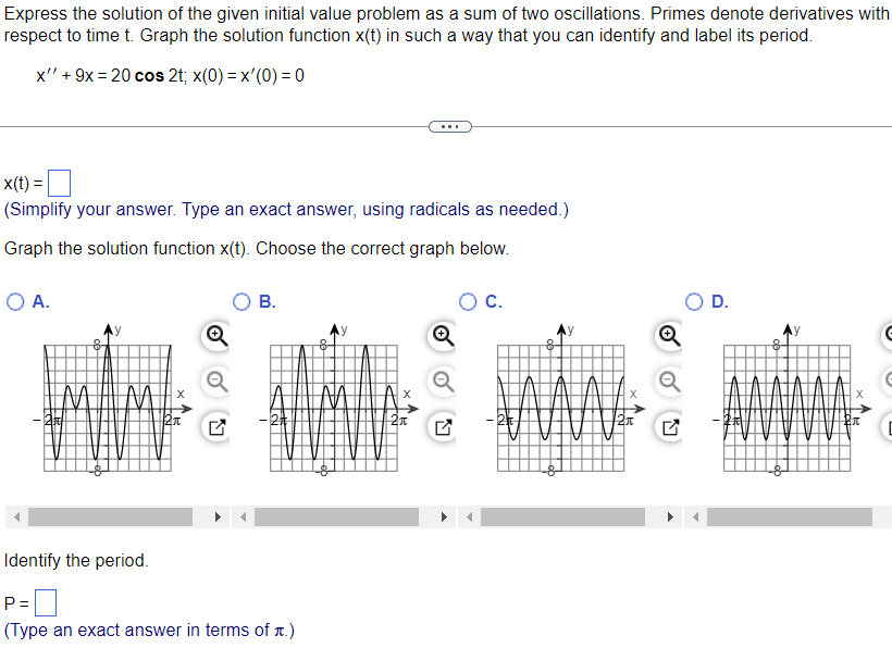Solved Express The Solution Of The Given Initial Value