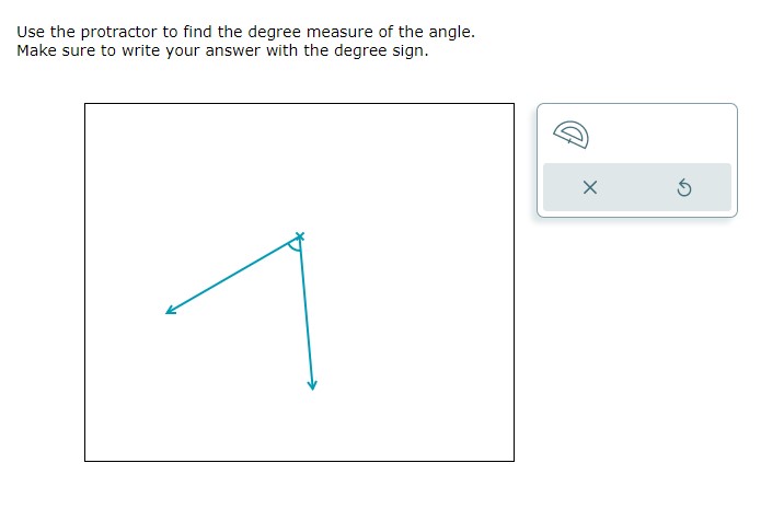 Solved Use the protractor to find the degree measure of the | Chegg.com