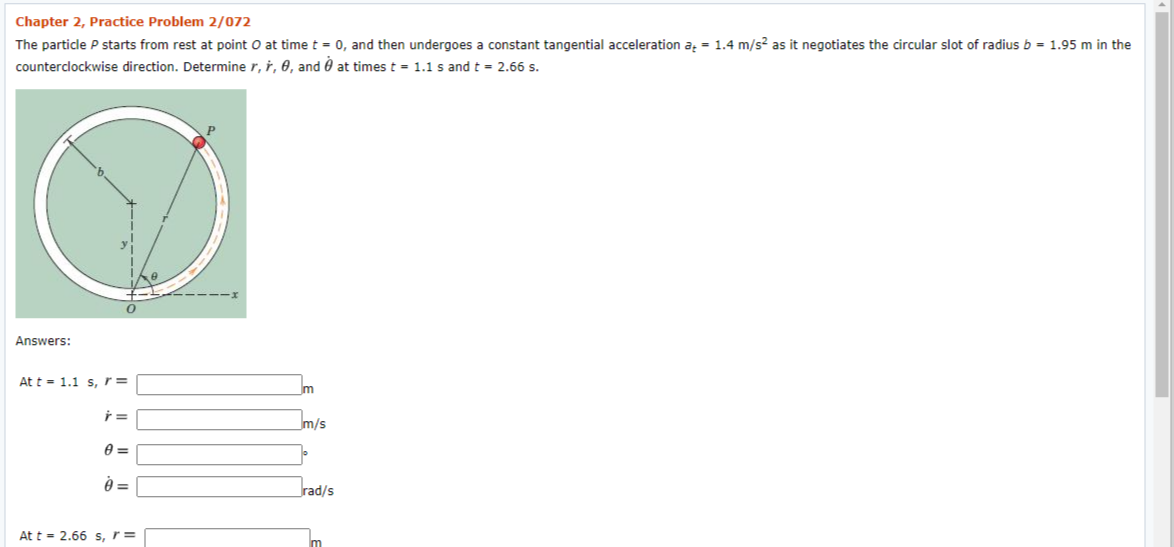 Solved Chapter 2, Practice Problem 2/072 The particle P | Chegg.com