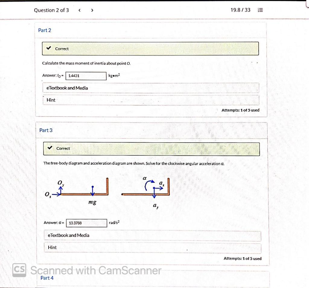 Solved Question 2 of 3 19.8/33 The right-angle body is | Chegg.com