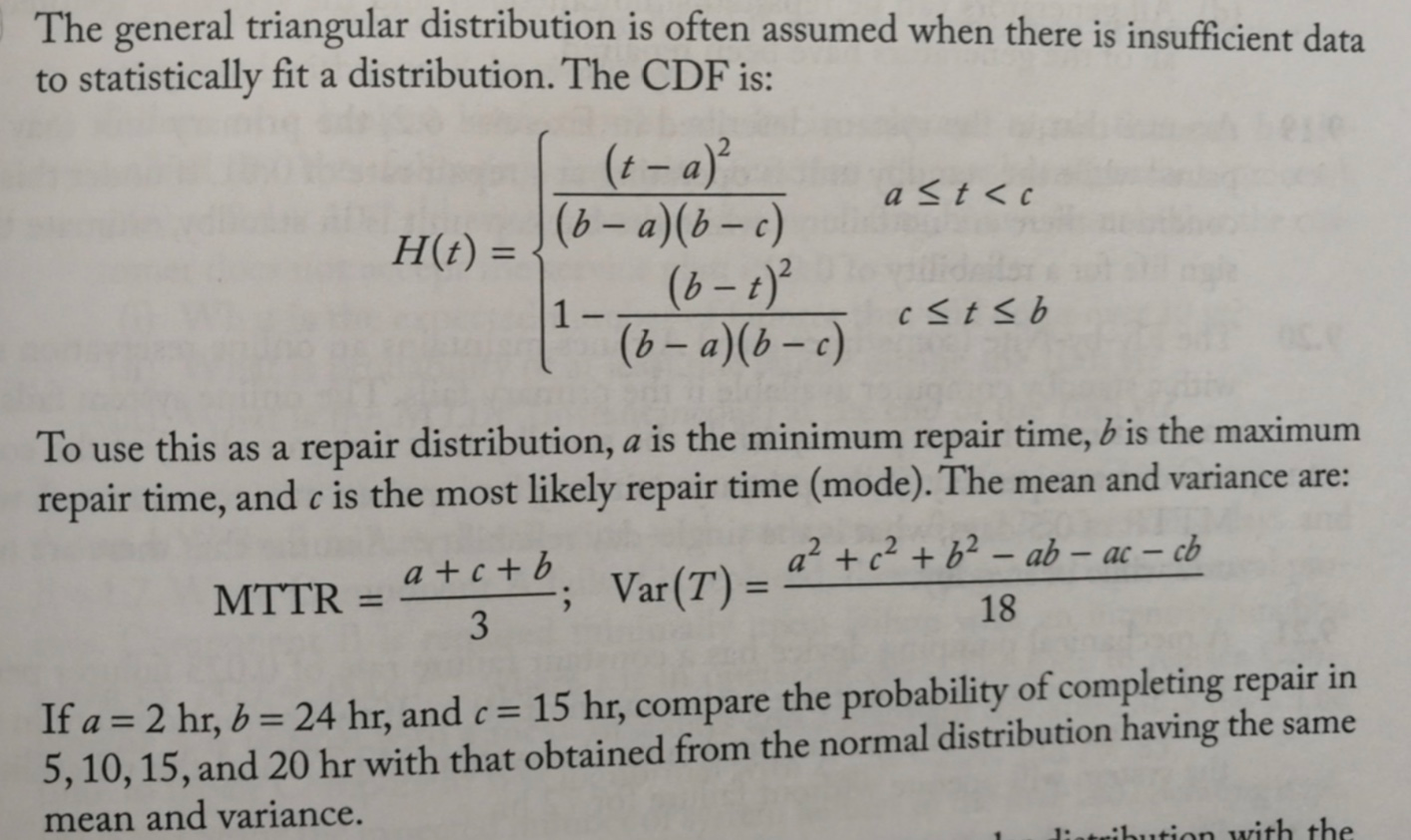 Solved The general triangular distribution is often assumed | Chegg.com