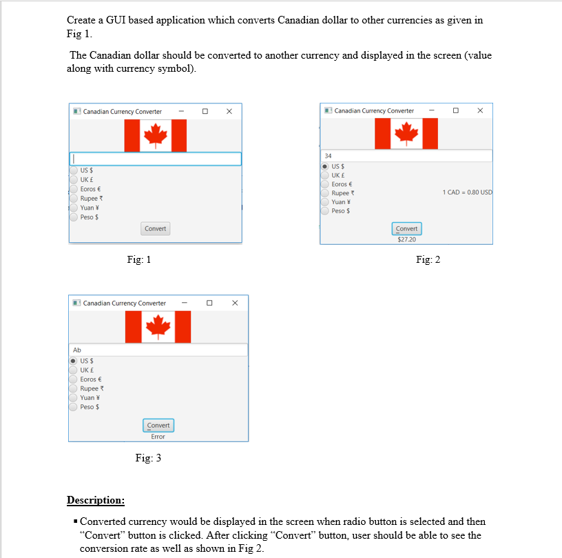 Create a GUI based application which converts | Chegg.com
