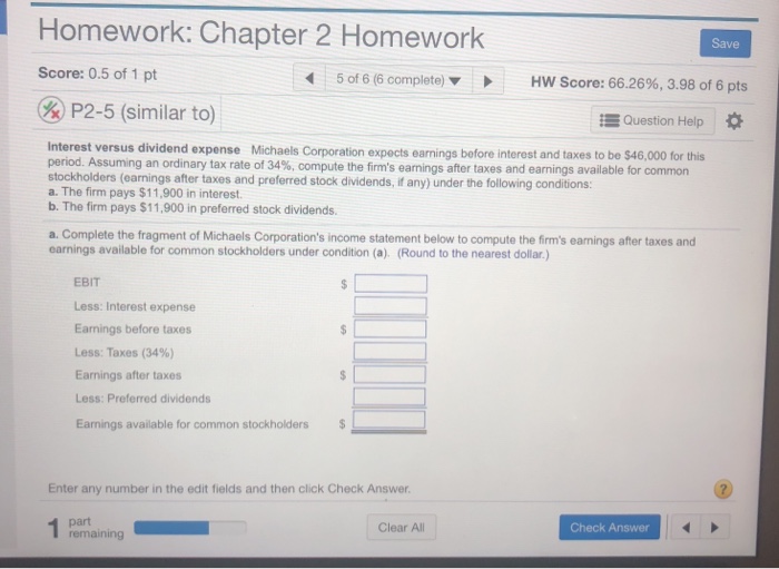 Solved Homework: Chapter 2 Homework Score: 0.5 of 1 pt 9-2-5 | Chegg.com