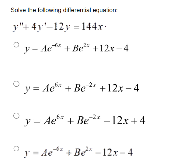 Solved Solve the following differential | Chegg.com