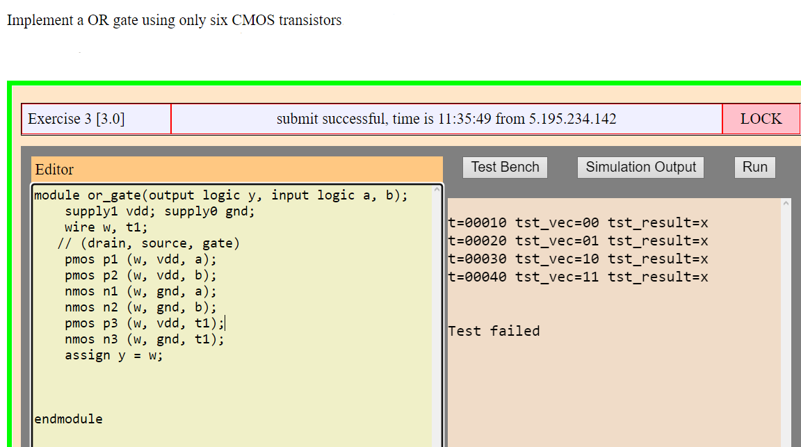 Solved Implement a OR gate using only six CMOS transistors | Chegg.com