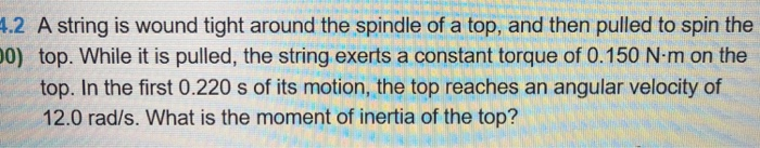 Solved .2 A string is wound tight around the spindle of a | Chegg.com
