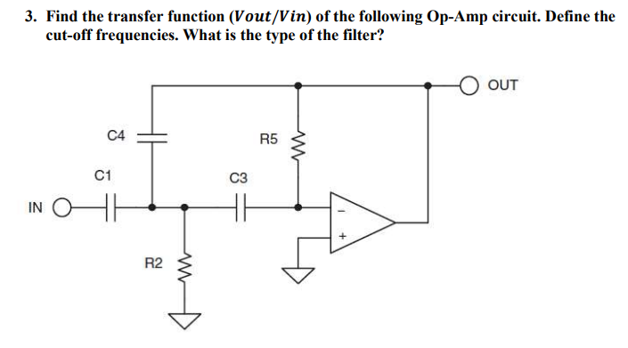 Solved 3. Find the transfer function (Vout/Vin) of the | Chegg.com
