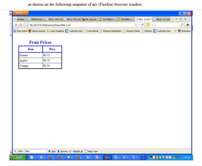 Solved 1. Write a CSS file that displays the following XML | Chegg.com