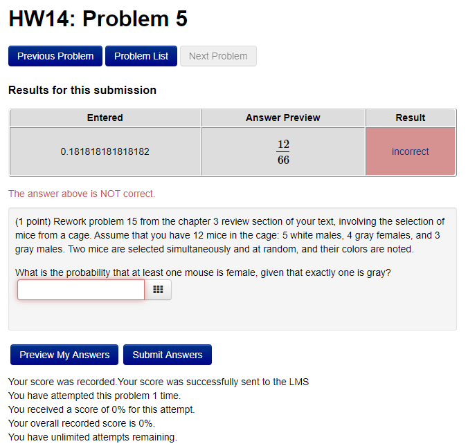 Solved HW14: Problem 5 Previous Problem Problem List Next | Chegg.com