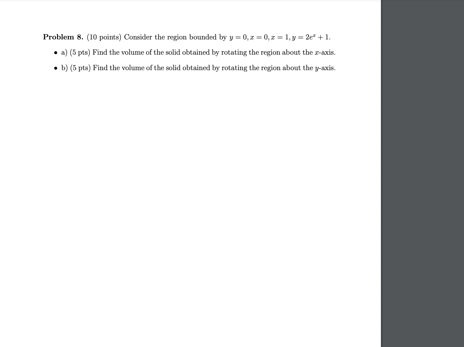 Solved Problem 8. (10 points) Consider the region bounded by | Chegg.com