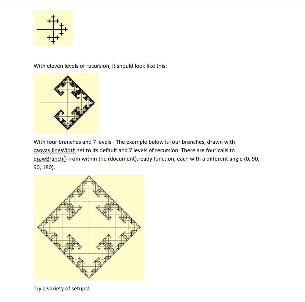 Fractal Images: To be done using JavaScript & | Chegg.com