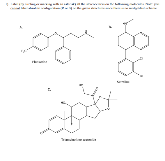 Solved 1) Label (by circling or marking with an asterisk) | Chegg.com