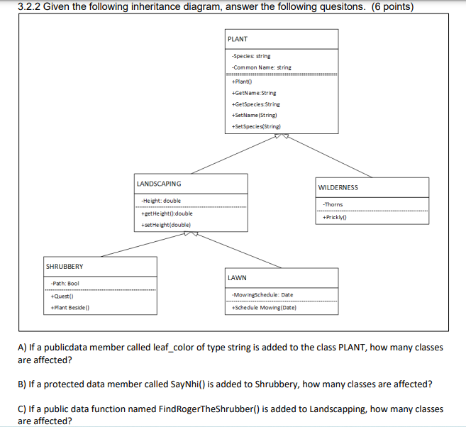 Solved A) If a publicdata member called leaf_color of type | Chegg.com