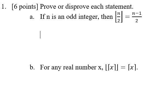 Solved Prove or disprove each statement. -If n is an odd | Chegg.com Solved Prove or disprove each statement. -If n is an odd | Chegg.com