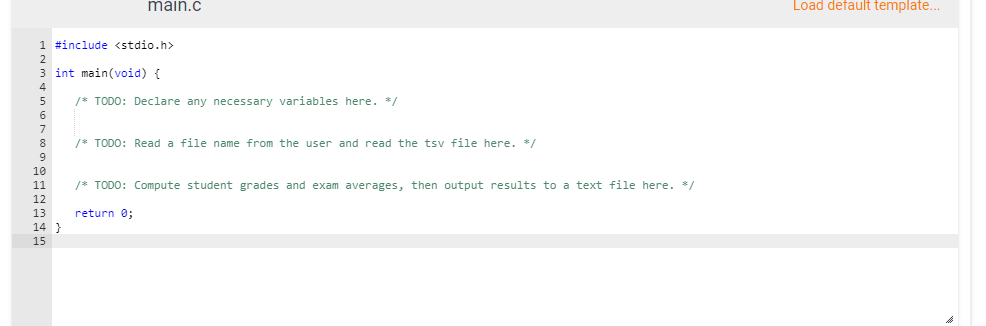 Solved main.c Load default template... 1 #include 2 3 int | Chegg.com