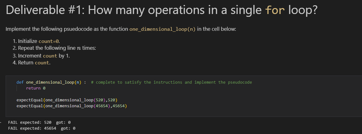 Solved Deliverable \#1: How many operations in a single for | Chegg.com