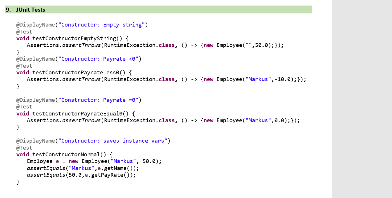 Solved Please help code 13 test cases from the employee | Chegg.com