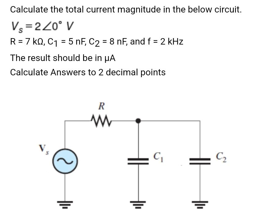 Solved Calculate the total current magnitude in the below | Chegg.com