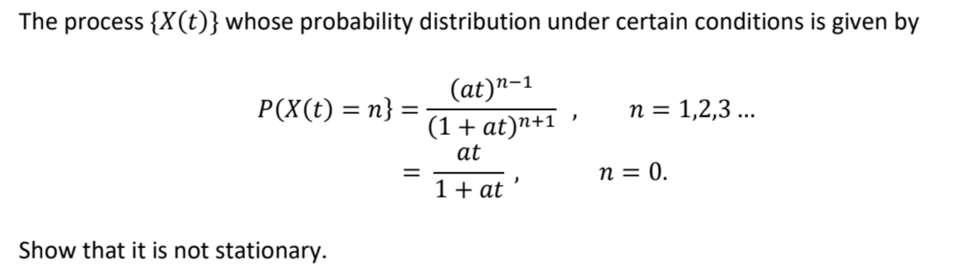 Solved The process {X(t)} whose probability distribution | Chegg.com