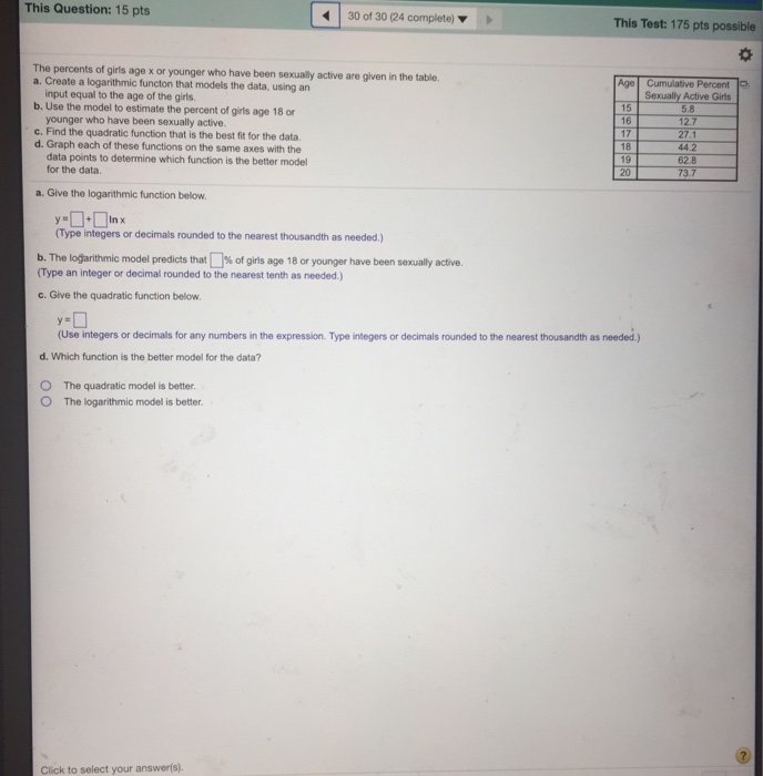 Solved This Question: 15 pts | 30 of 30 (24 complete) This | Chegg.com