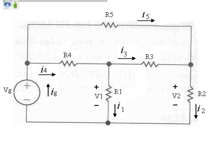 Solved |2 R1 R4 I0 + V1 R3 V2 R2 15 R5 R4 R3 i4 + Vg |ig | Chegg.com