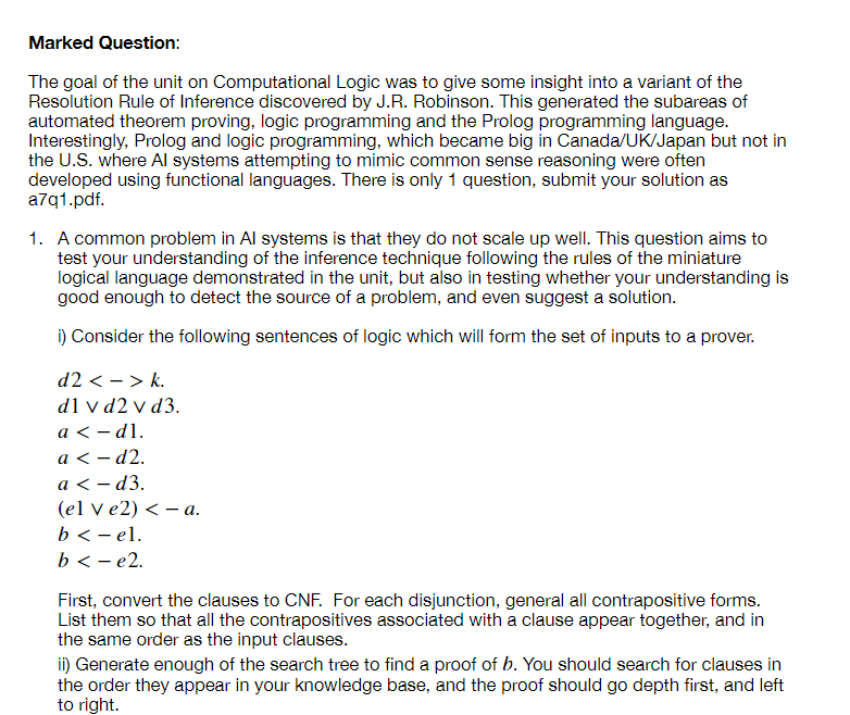 Marked Question: The goal of the unit on | Chegg.com