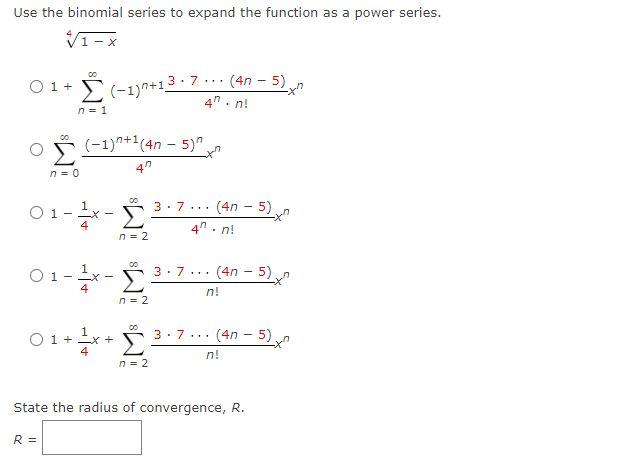 Solved Use the binomial series to expand the function as a | Chegg.com