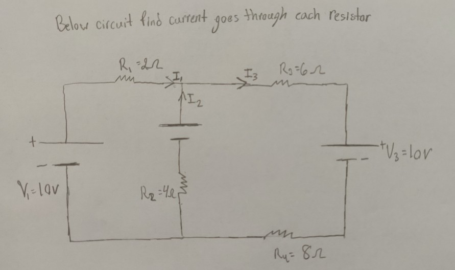Solved Below circuit find current goes through each resistor | Chegg.com