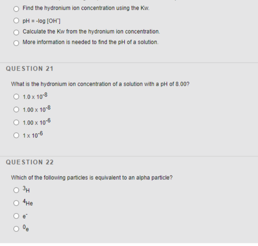 Solved O Find the hydronium ion concentration using the Kw. | Chegg.com