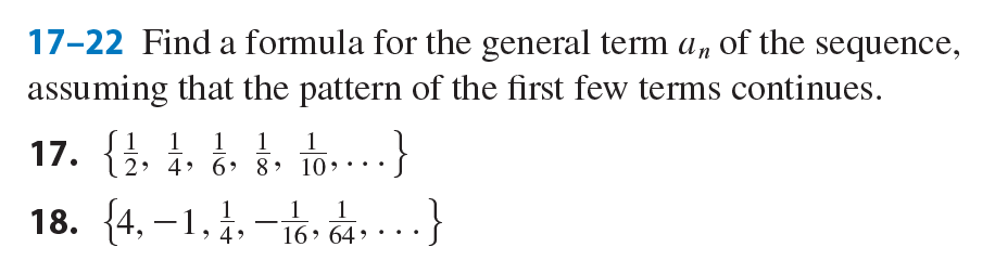 Solved 17-22 Find a formula for the general term un of the | Chegg.com