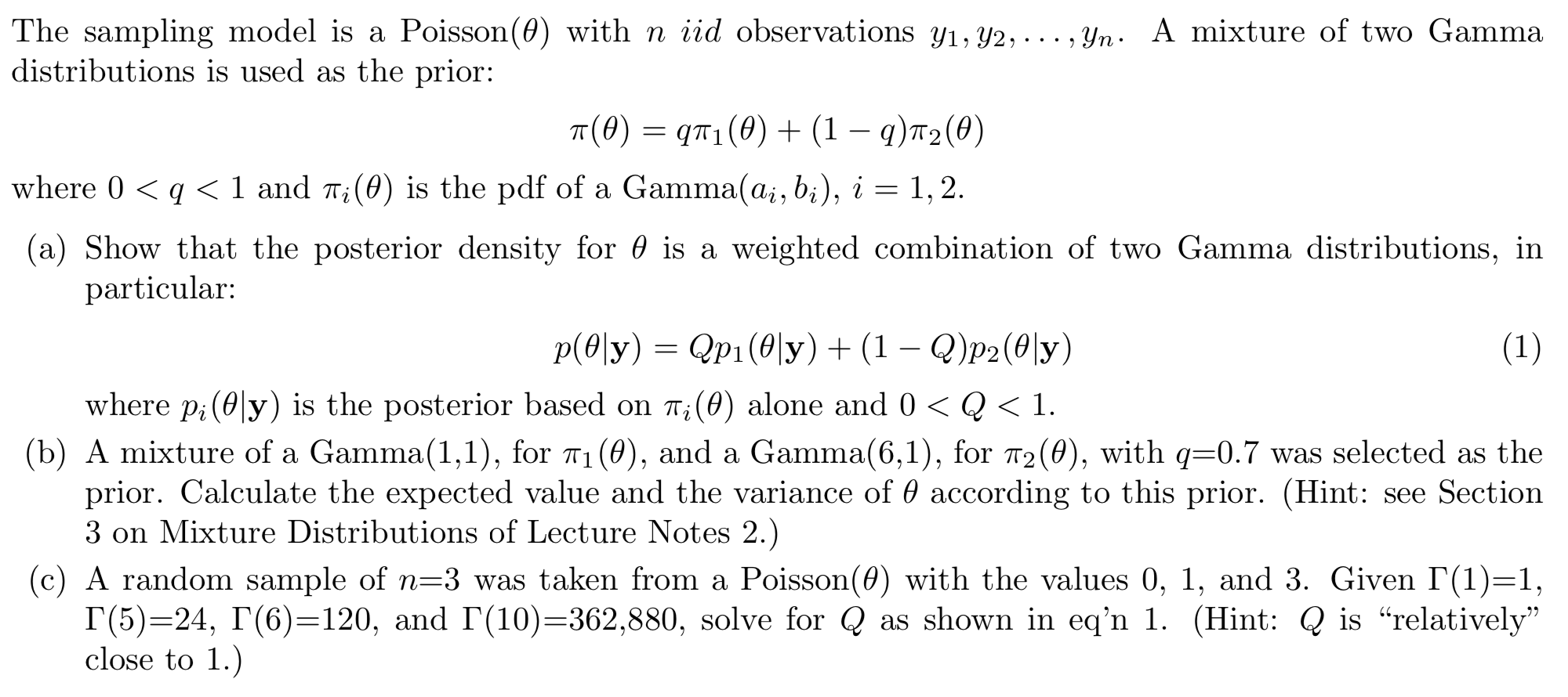 The sampling model is a Poisson(e) with n iid | Chegg.com
