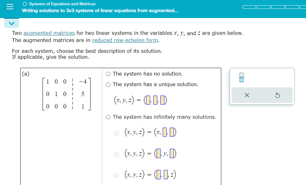 Solved Systems of Equations and Matrices Writing solutions | Chegg.com