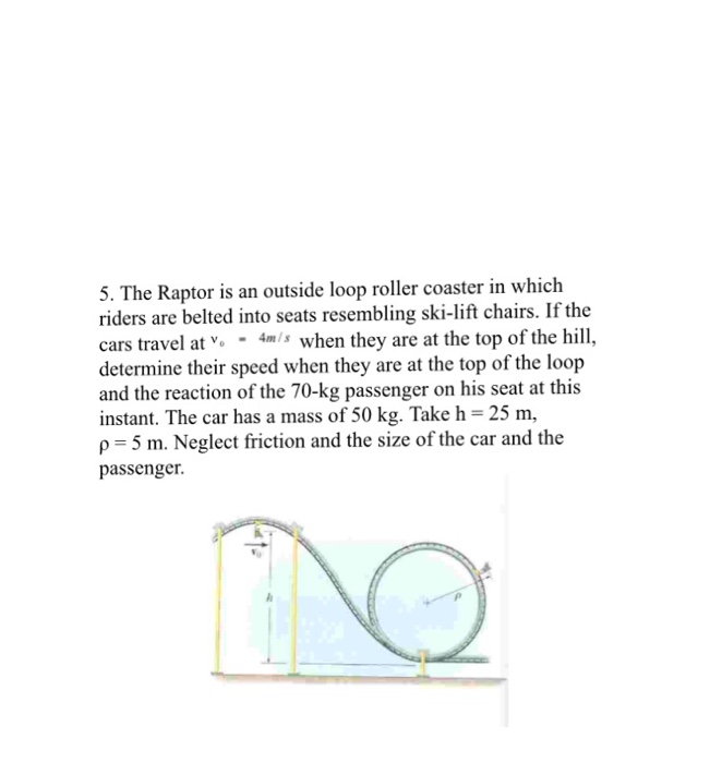 Solved The Raptor is an outside loop roller coaster in which | Chegg.com