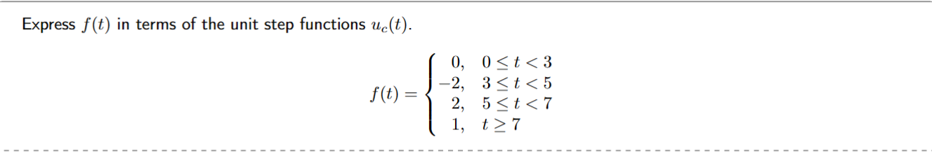 Solved Express f(t) in terms of the unit step functions | Chegg.com