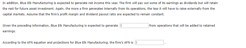 Solved 2. The Additional Funds Needed (AFN) equation Blue | Chegg.com