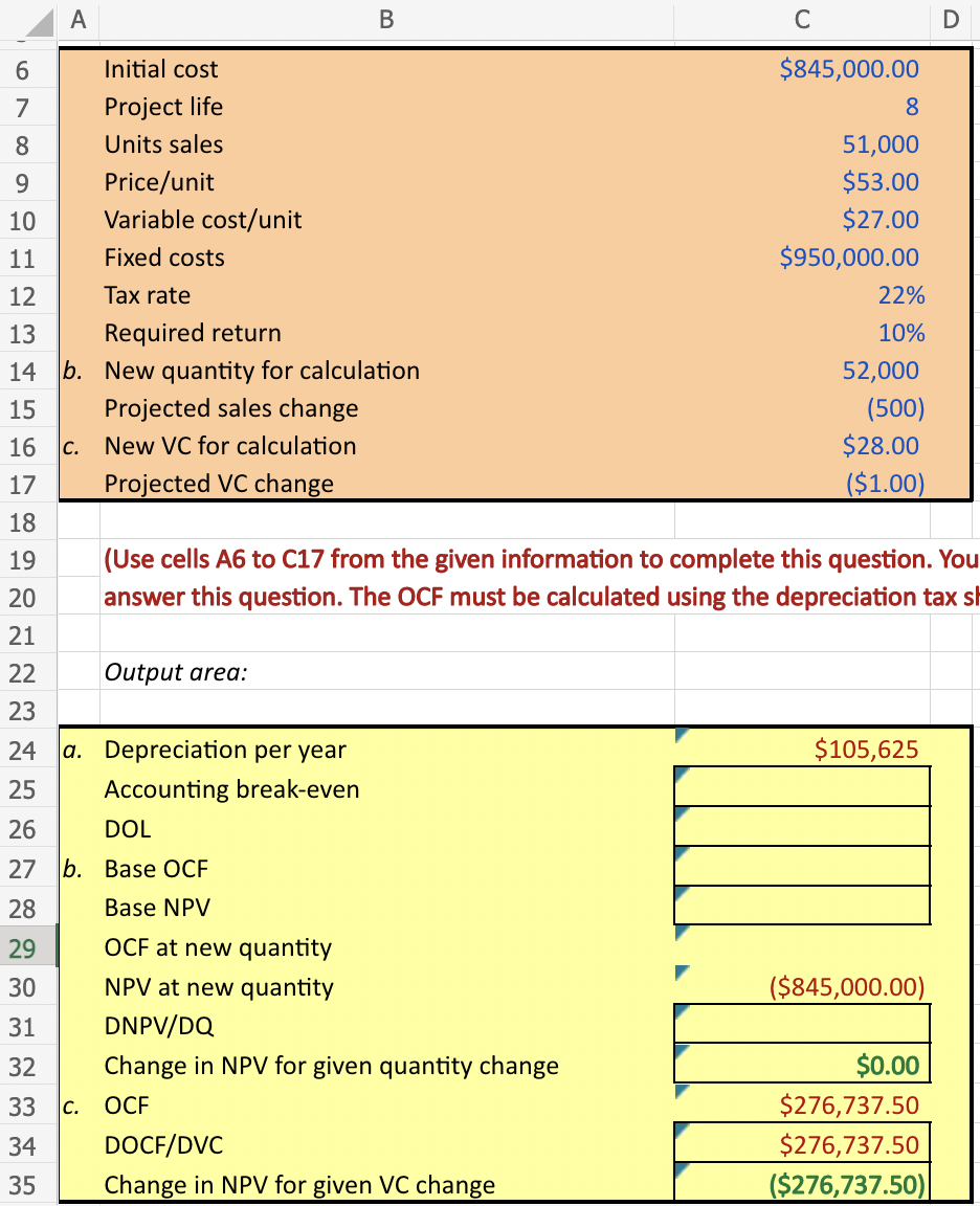 (Use cells A6 to C17 from the given information to | Chegg.com