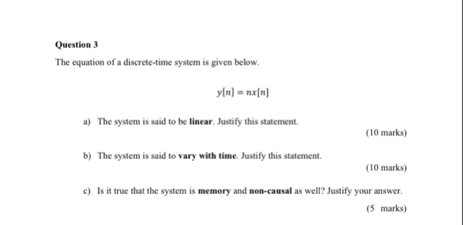 Solved The equation of a discrete-time system is given | Chegg.com