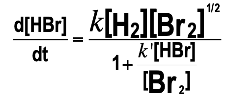 Solved The reaction H2 + Br2 -> 2HBr has the rate law given | Chegg.com