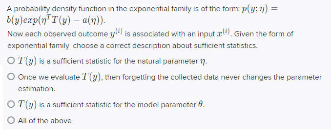 Solved A probability density function in the exponential | Chegg.com