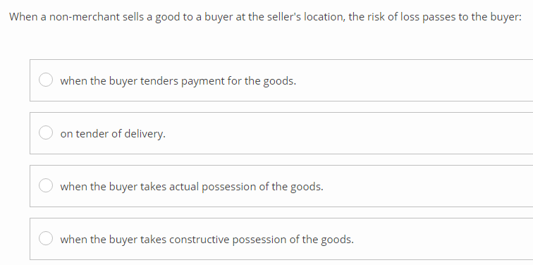 Solved When a non-merchant sells a good to a buyer at the | Chegg.com