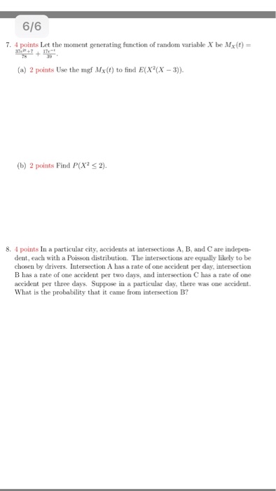 Solved Let the moment generating function of random variable | Chegg.com