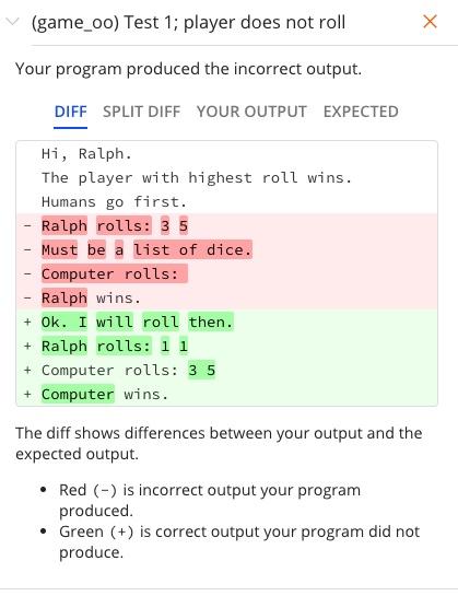 Solved from dice import Dice from player import Player | Chegg.com