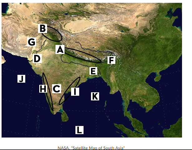 Quiz your knowledge of the landforms of South Asia on | Chegg.com