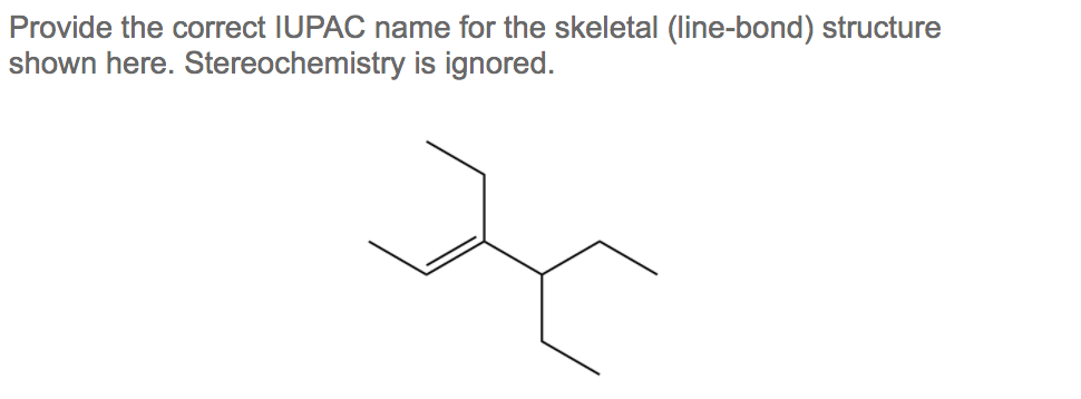 Solved Provide the correct IUPAC name for the skeletal | Chegg.com