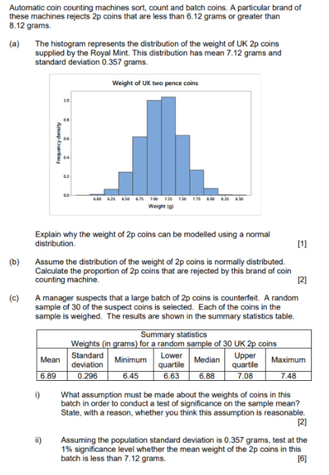 Solved Automatic coin counting machines sort, count and | Chegg.com